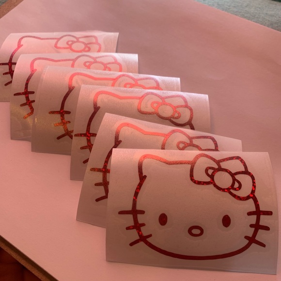 Accessories | Hello Kitty Red Holographic Glitter Vinyl Sticker | Poshmark